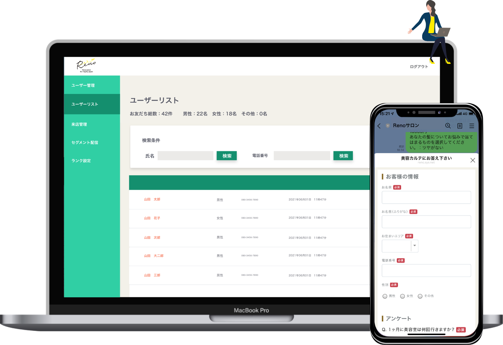 顧客管理・マーケティングもLINEで完結！｜RenoのLINEAPIシステム